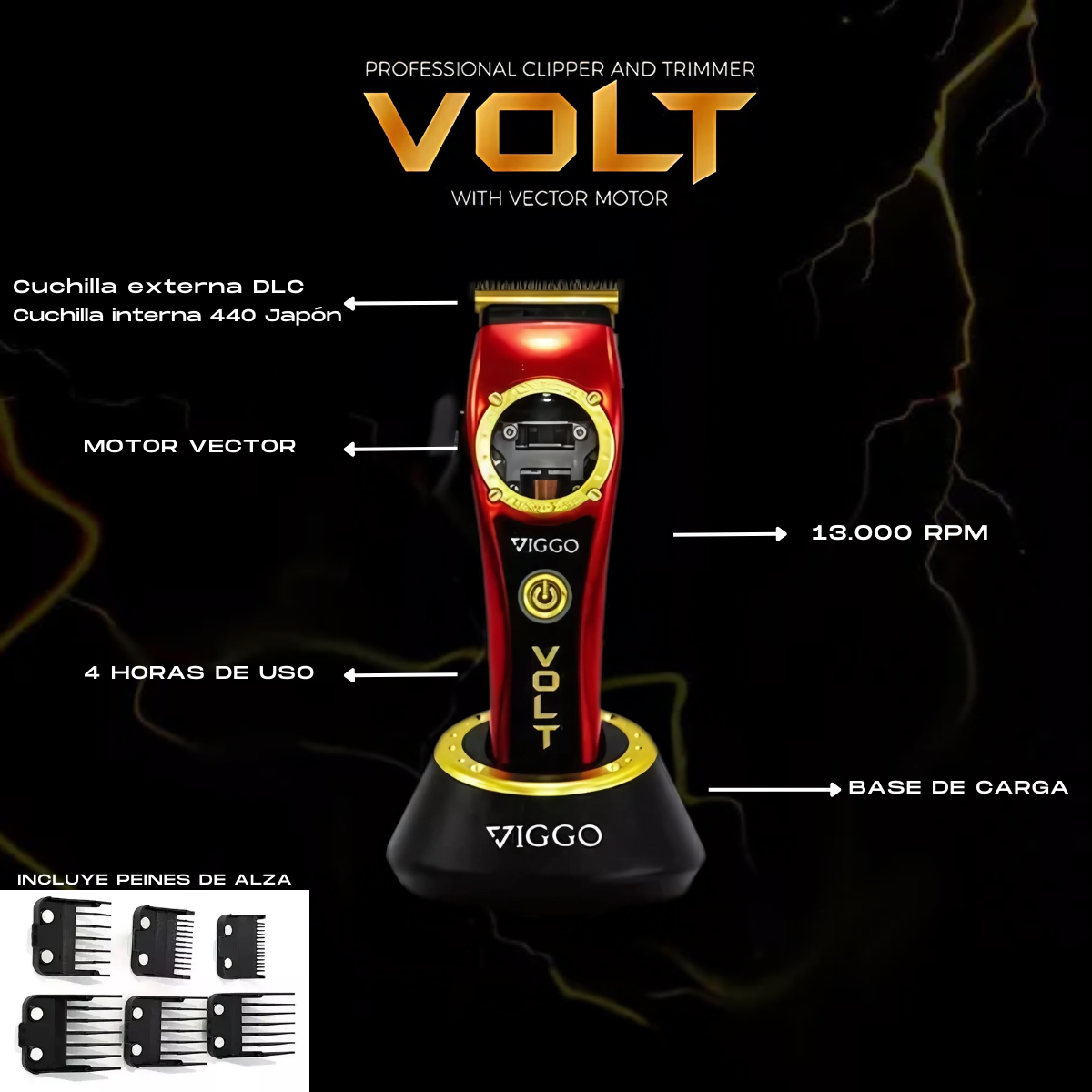 Maquina clipper Volt Red VIGGO – Tonos Perfumeria